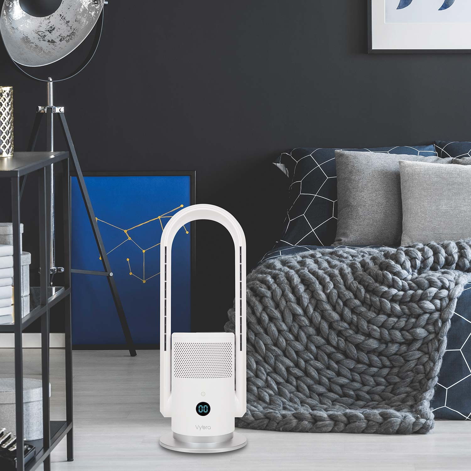 Vybra Arch - PTC Heater, Bladeless Cooling Fan, UVC Air Steriliser wit